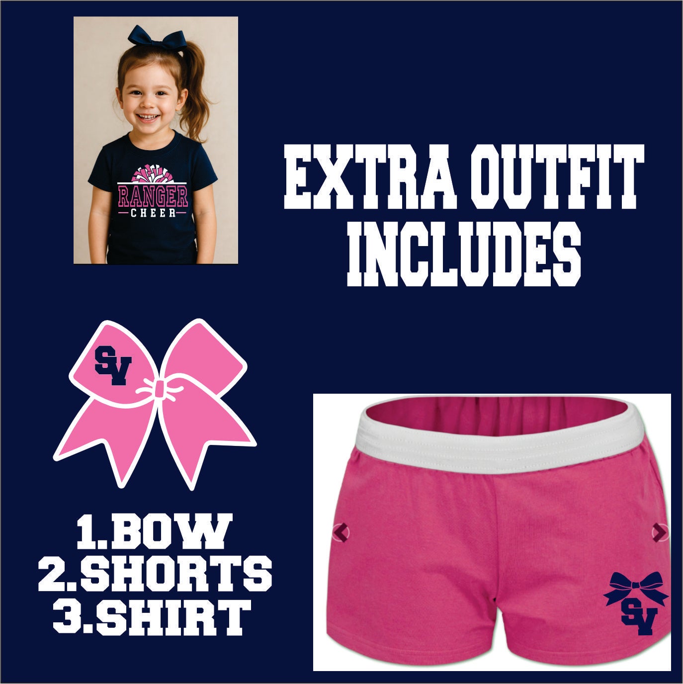 Navy Blue ranger cheer extra outfit | SVHS Cheerleader Booster Club